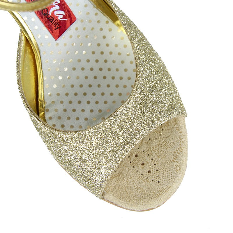 A1CL Gold Glitter Heel 7 cm Size 39 Offer – Strictly4dancers.com